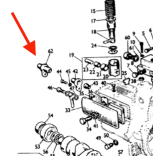 Inline Injection Pump Control Rod Cover/Used