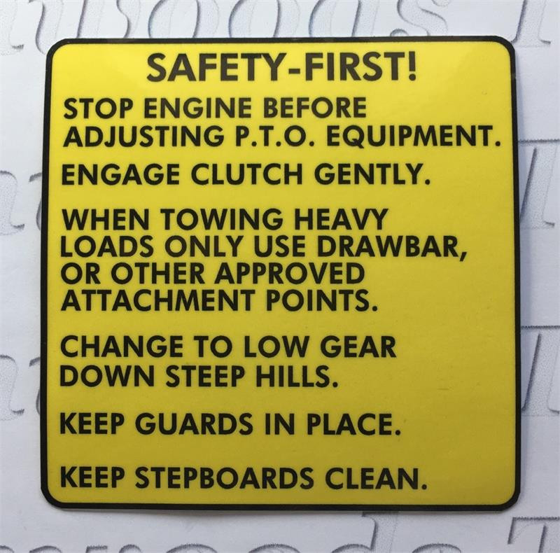 Safety First Decal - ATJ3523