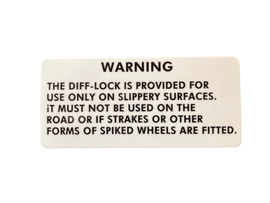 Diff Lock Warning Decal - ATJ5614