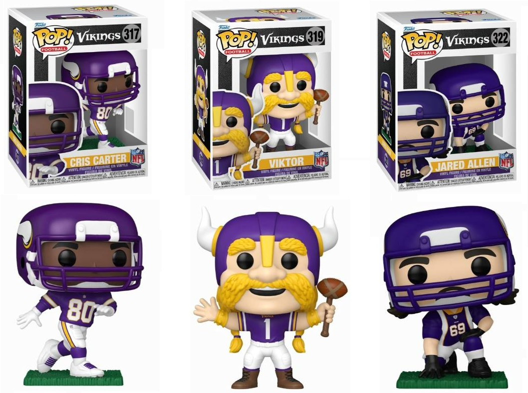 Minnesota Vikings NFL Funko Pop! Complete Set (3) (PRE-ORDER Ships ...