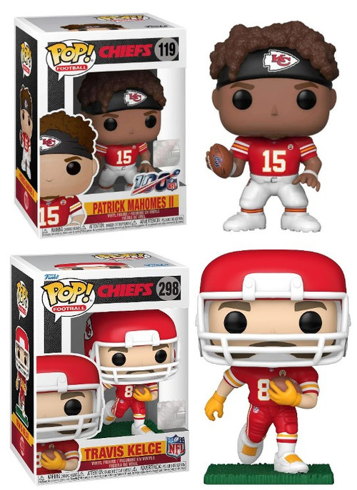 Patrick Mahomes / Travis Kelce (Chiefs) NFL Funko Pop! Combo (2 ...