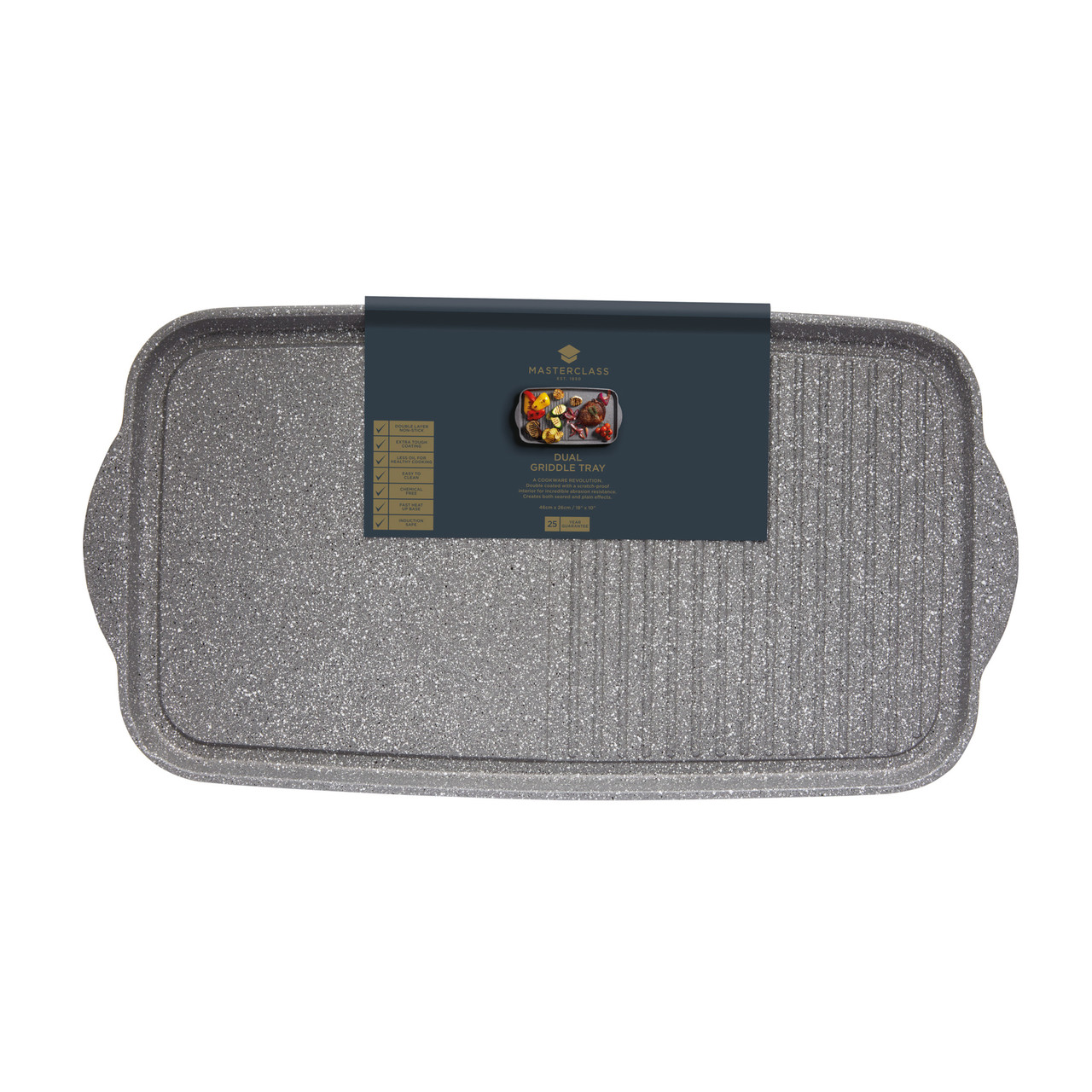 MasterClass Cast Aluminium 51cm Dual Griddle Tray - Bakewell Cookshop