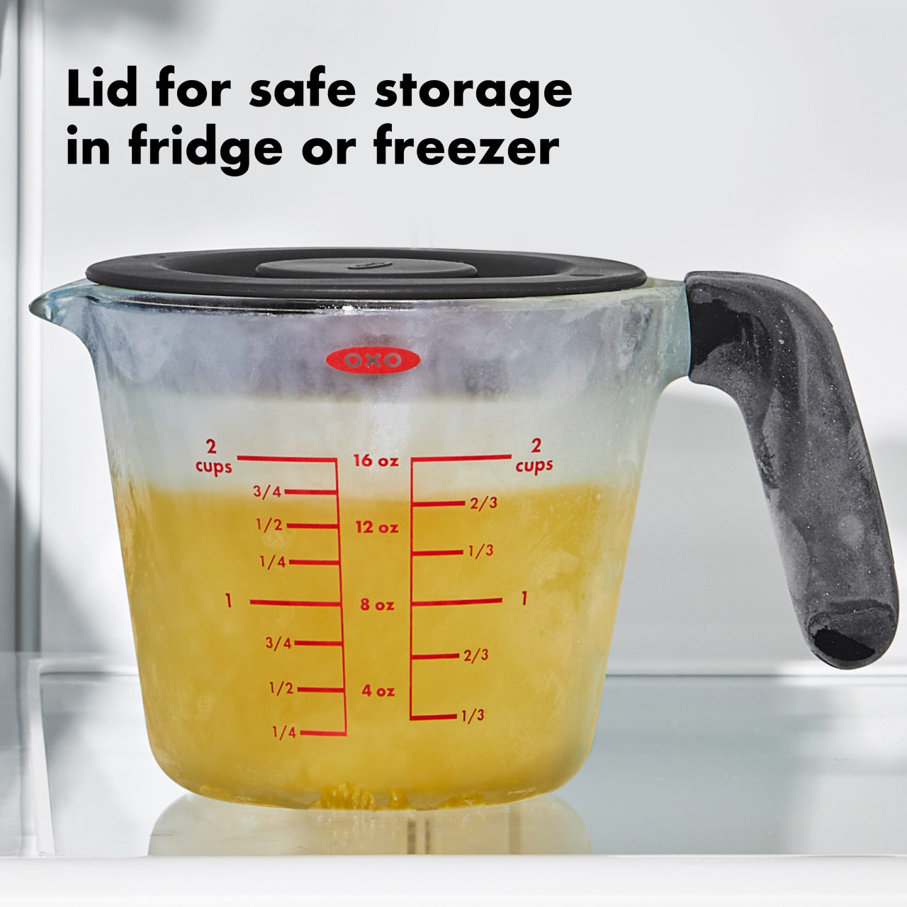 OXO Good Grips 2 Cup Glass Measuring Jug With Lid - Bakewell Cookshop