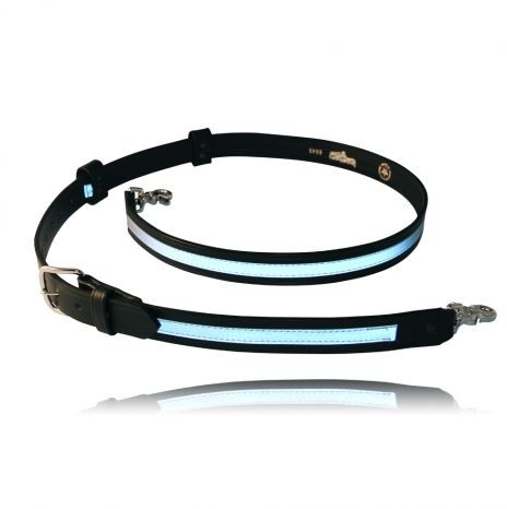 Boston Leather Black Reflective Firefighter's Radio Strap