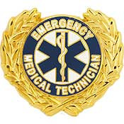 EMT Logo Lapel Pin W/Wreath - 1"