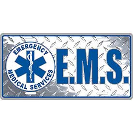 Fire Department Diamond Plate License Plate