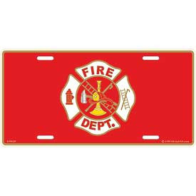Fire Department Diamond Plate License Plate