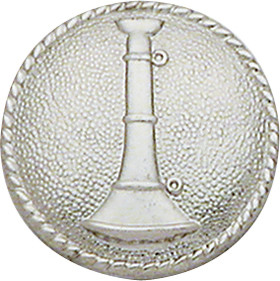 Smith And Warren Collar Brass Insignia - 2 BUGLES DISC PAIR