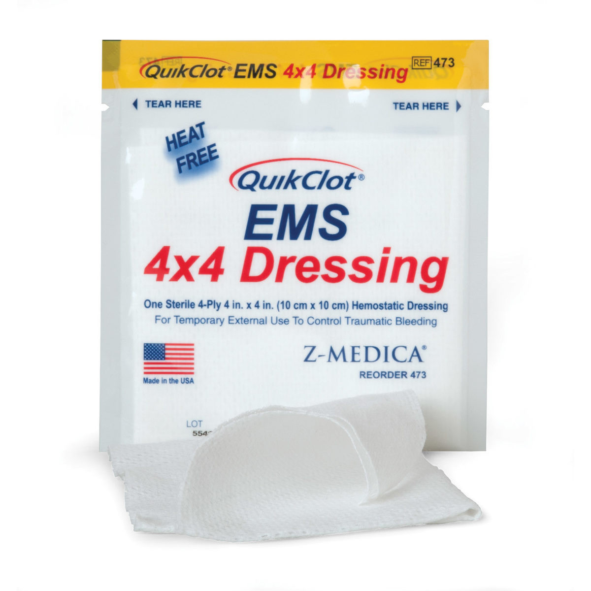 EMS QuickClot Combat Gauze Z-fold Hemostatic