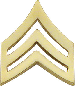 Smith And Warren Collar Brass Insignia - SGT CHEVRON SMALL PAIR