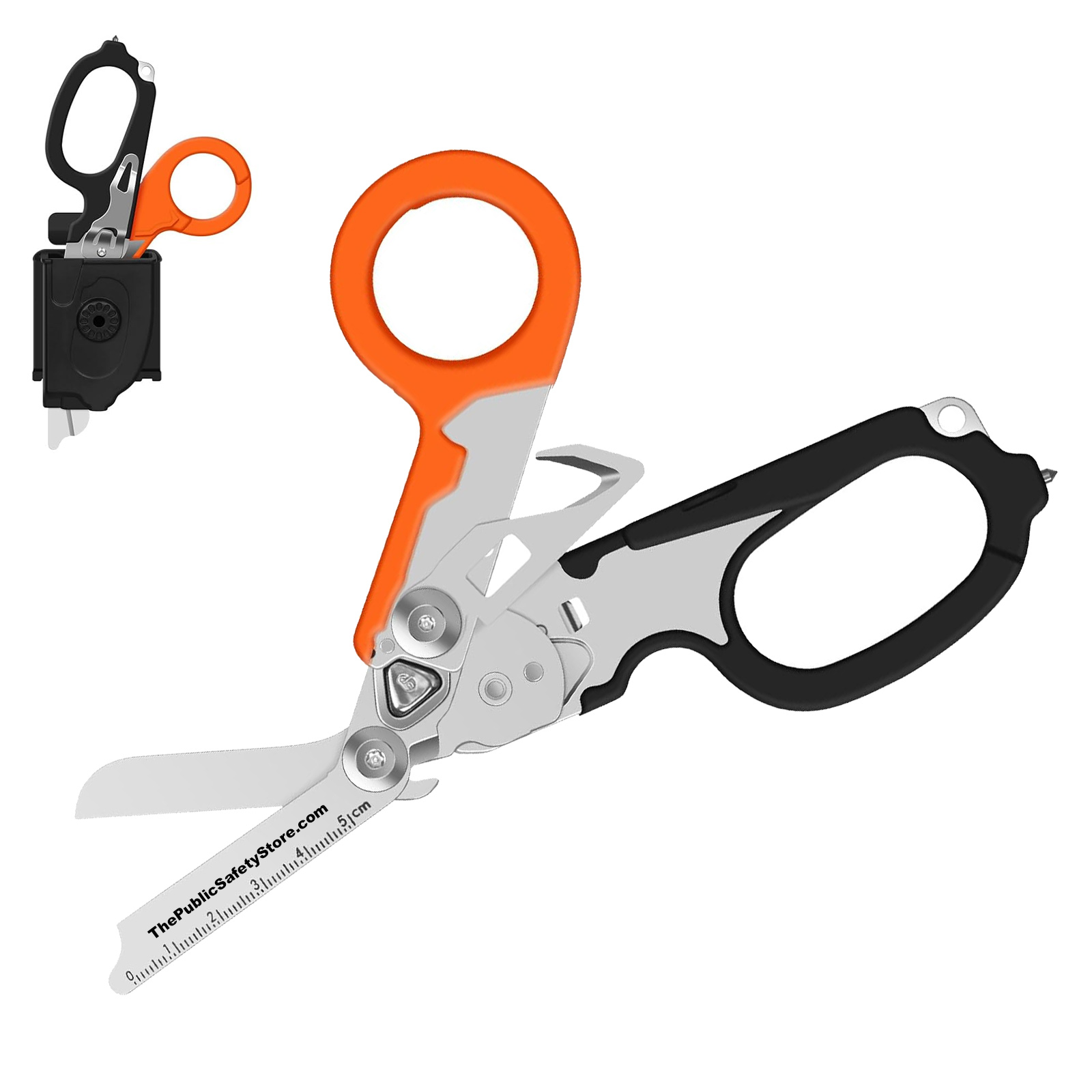 6-N-1 Trauma Shears With Oxygen Wrench, Glass Break and Seatbelt Cutter ...