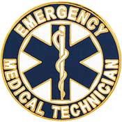 EMT Logo Lapel Pin - Blue/Gold - 15/16"