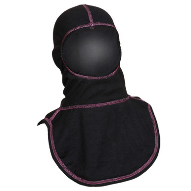 Majestic Fire Pink High Visibility Stitching Black PAC II Hood - C6