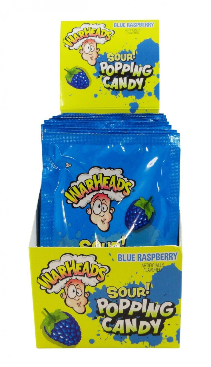 Warheads Popping Candy Sour Blue Raspberry 033 Ounce 20 Count