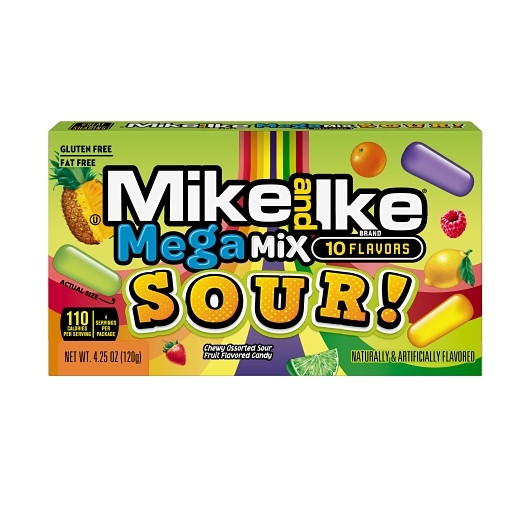 Mike & Ike Mega Mix Sour 4.25 Ounce 12 Count Theater Box