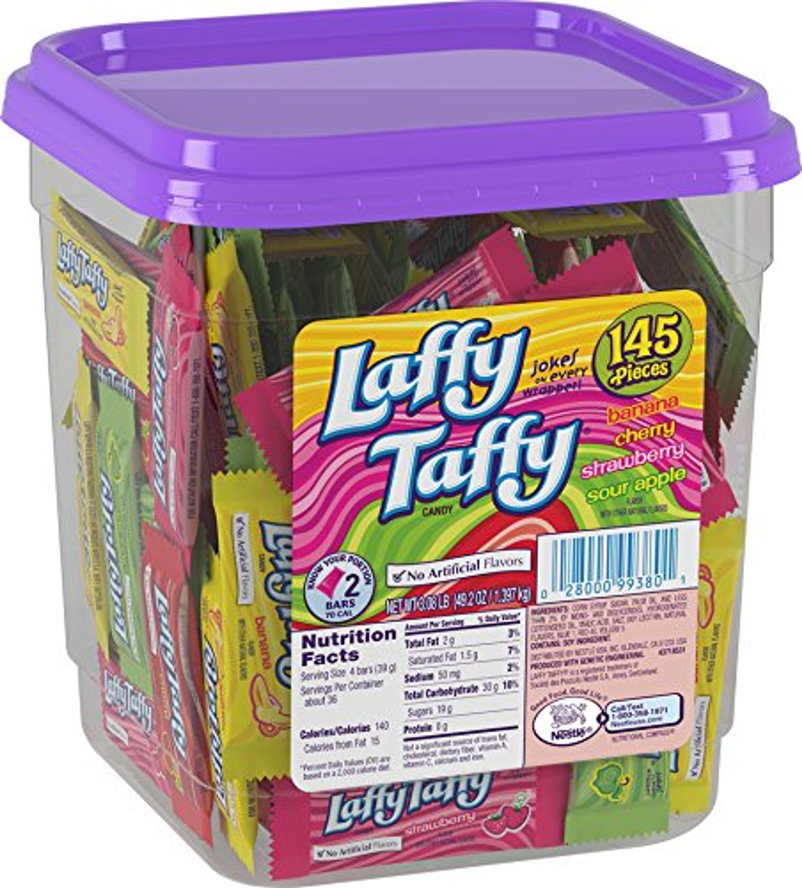 Laffy Taffy Assorted Tub Pieces 145 Count 0 34 Ounces Mad Al Candy