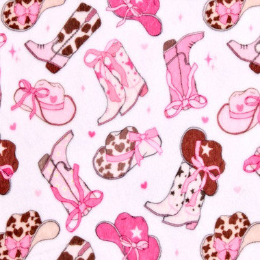 Hot Pink Fancy Boots Digital - Shannon Fabrics Cuddle Minky - Funky ...
