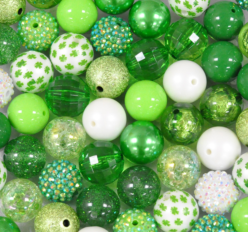 Shamrock bubblegum bead bulk mix