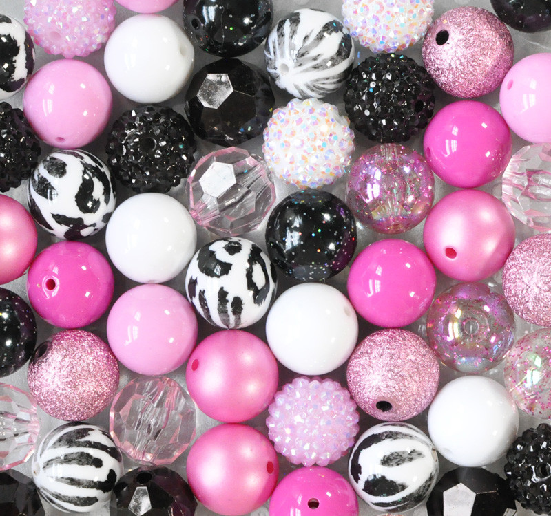 Pink snow leopard bubblegum bead wholesale kit