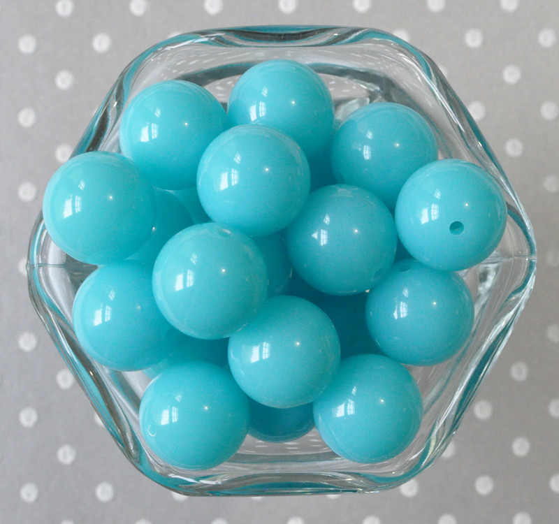 20mm Cornflower blue solid bubblegum beads