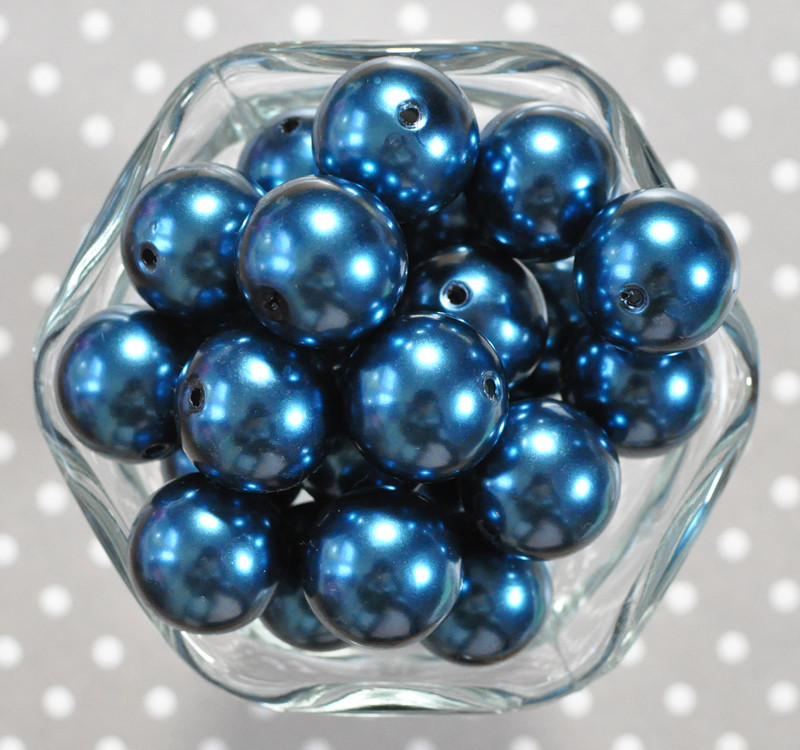 20mm Turquoise blue acrylic pearl bubblegum beads