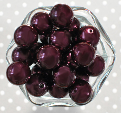 20mm Beet red pearl bubblegum beads