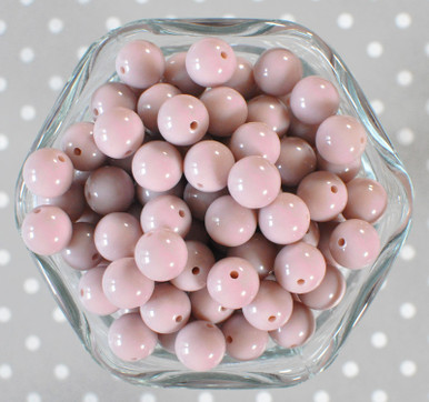 12mm Putty Pink solid bubblegum beads
