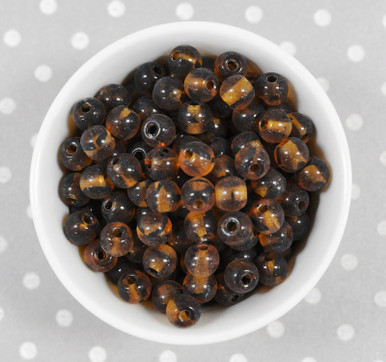 8mm Tortoise shell brown large hole Czech glass beads