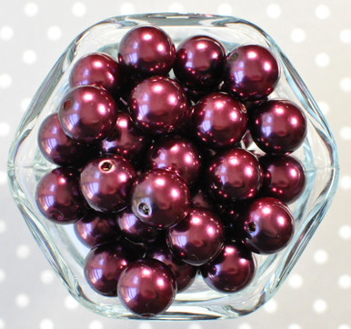 16mm Beet acrylic pearl bubblegum beads