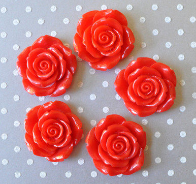 42mm Red resin flower beads