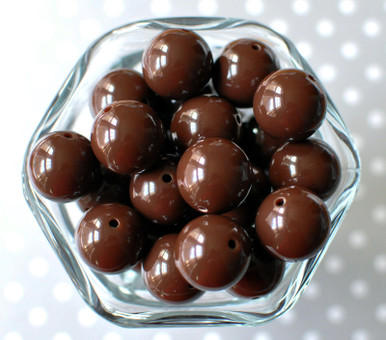 20mm Brown solid bubblegum beads