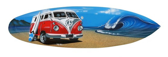 ART - AIRBRUSHED WOOD SURFBOARD ART - The Loving Home