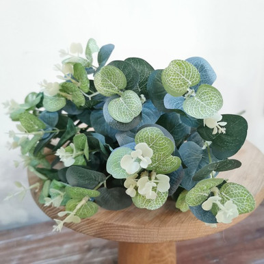 Artificial Penny Gum Leaves (Bunch) 5 Stem
