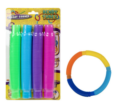 Bendy Novelty Plastic Tubes - 4 Piece Set