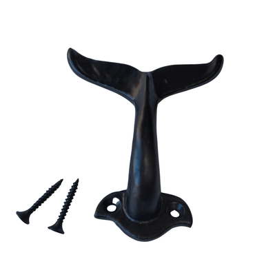 Cast Iron Whale Tail Hooks - Black - 10cm x 8cm