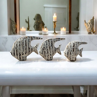 Small Wood Fish Set of 3 - Moorish Idol - The Loving Home