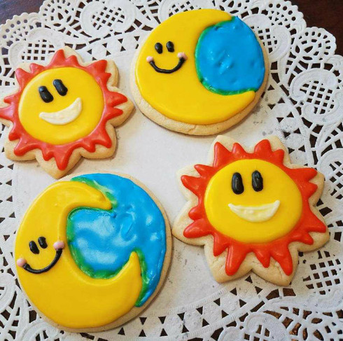 Happy Sun and Moon Sugar Cookies - Maggie & Molly's Bakery