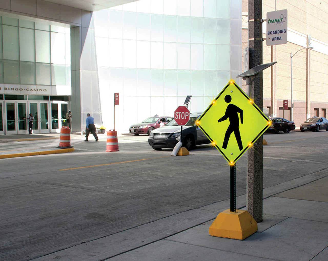 24/7/365 Flashing Pedestrian Crosswalk BlinkerSigns