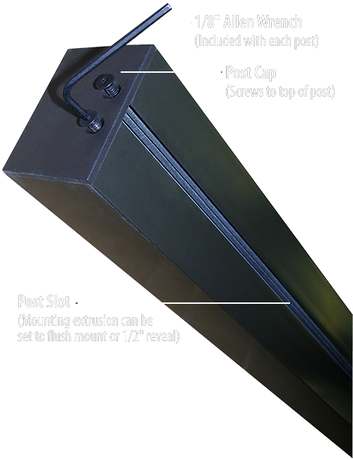 40" Single Post Mount With 6" Sq. Baseplate