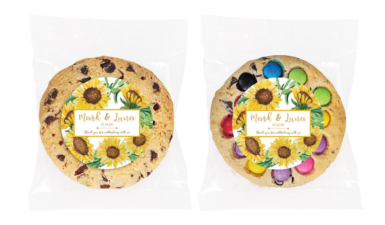 Sunflower Personalised Wedding Cookie