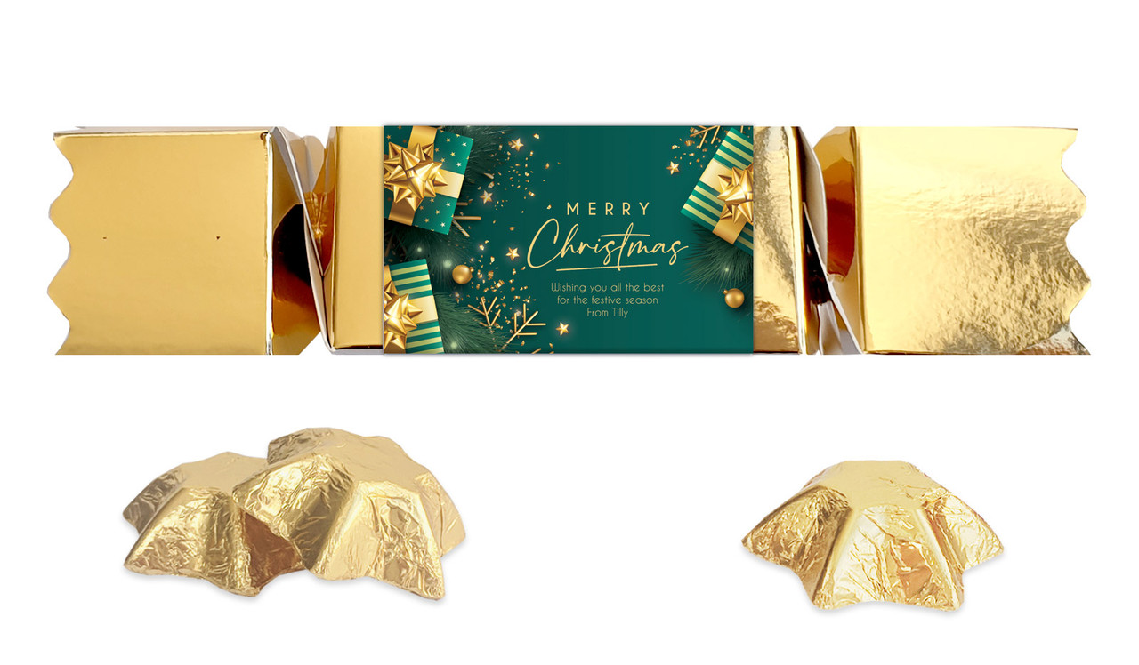 Green And Gold Gifts Christmas Personalised Bon Bon