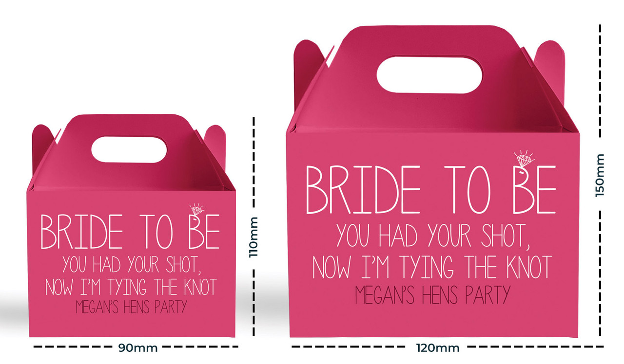 Bride To Be Hens Night Personalised Gable Favour Box