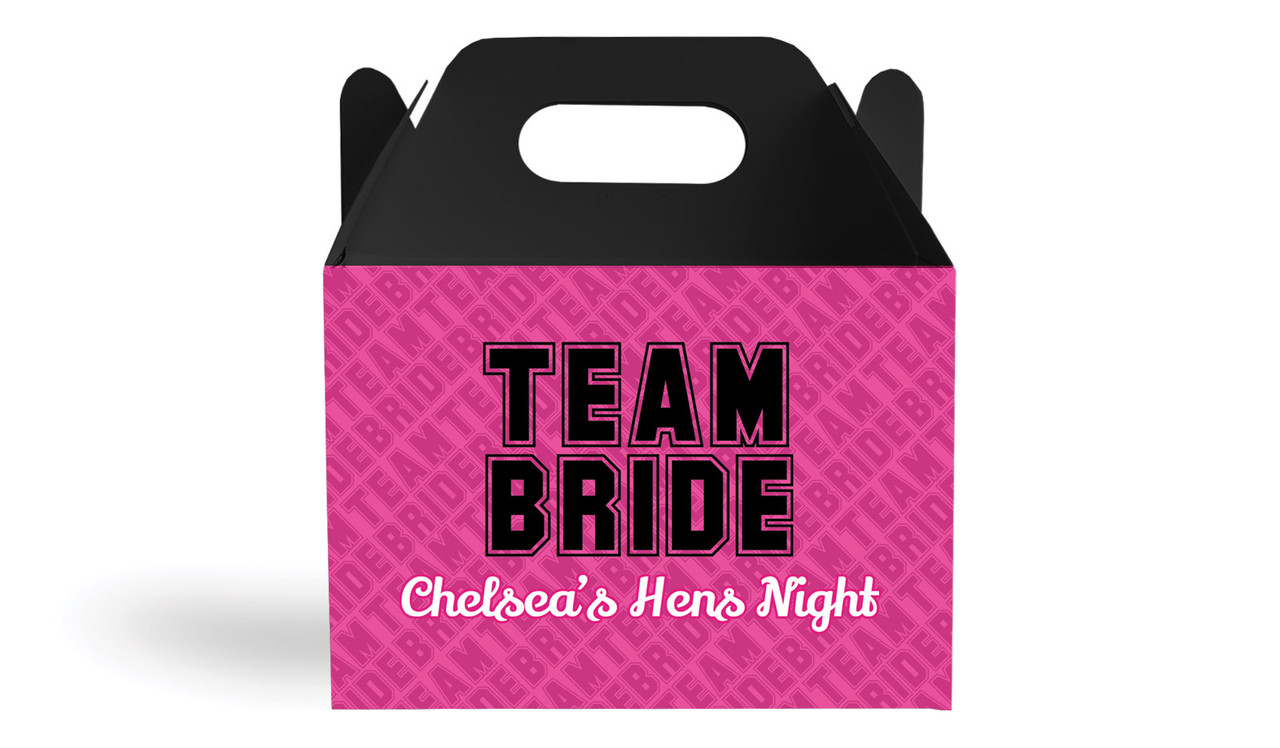 Team Bride Hens Night Personalised Gable Favour Box