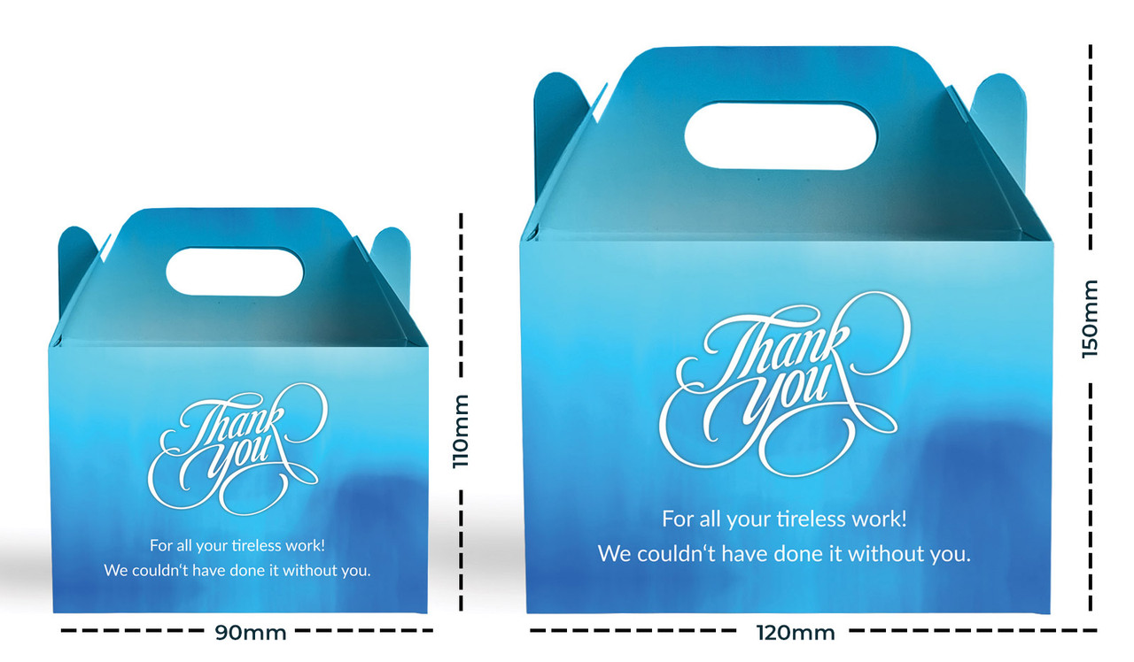 Cursive Thank You Personalised Gable Favour Box