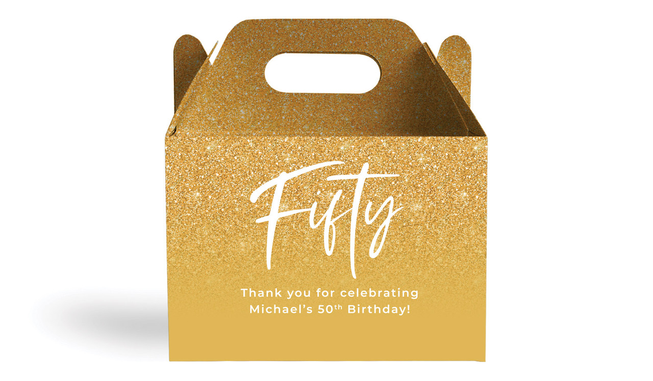 50th Birthday Personalised Gable Favour Box