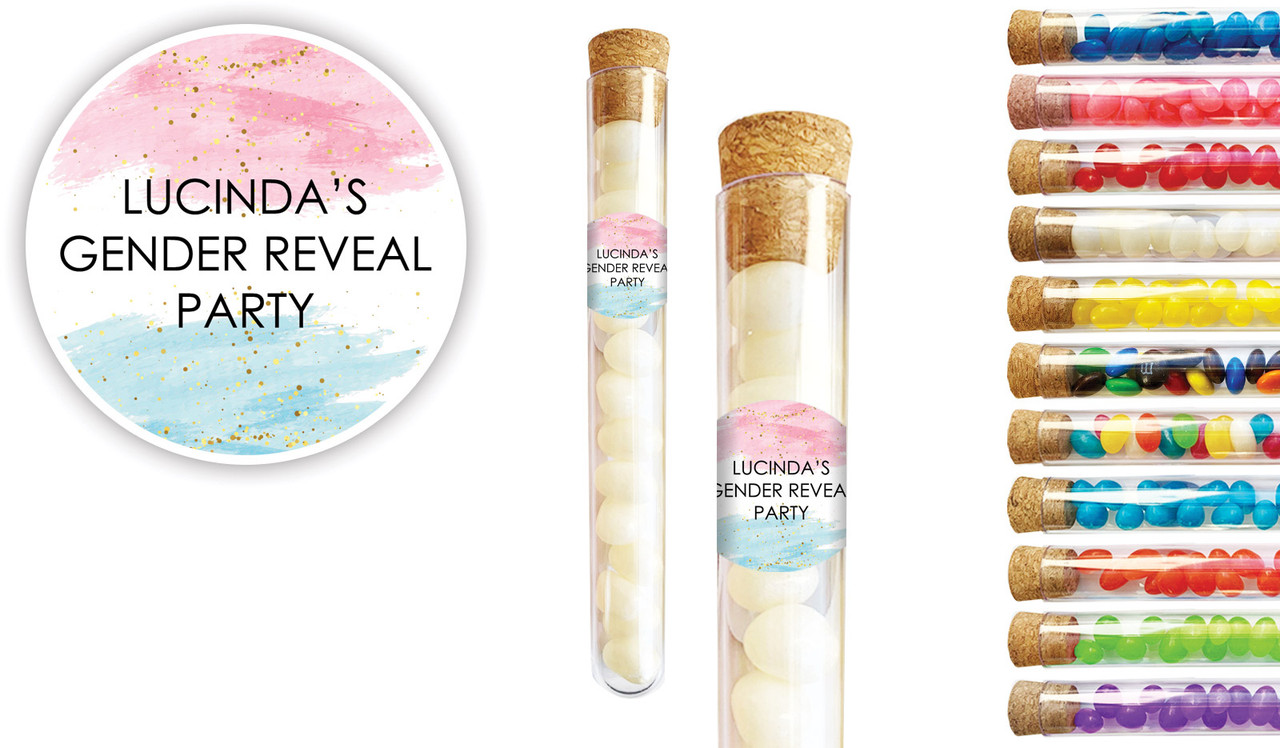 Paint Strokes Gender Reveal Personalised Test Tubes