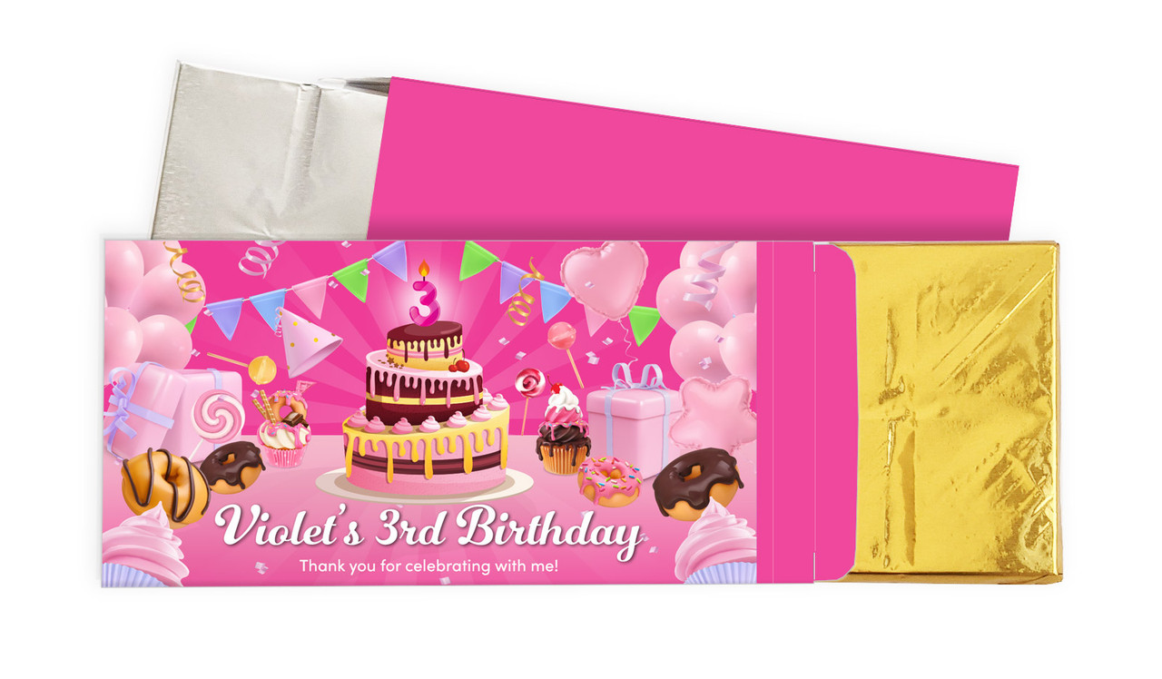 Birthday Cake Personalised Chocolate Bar In A Box