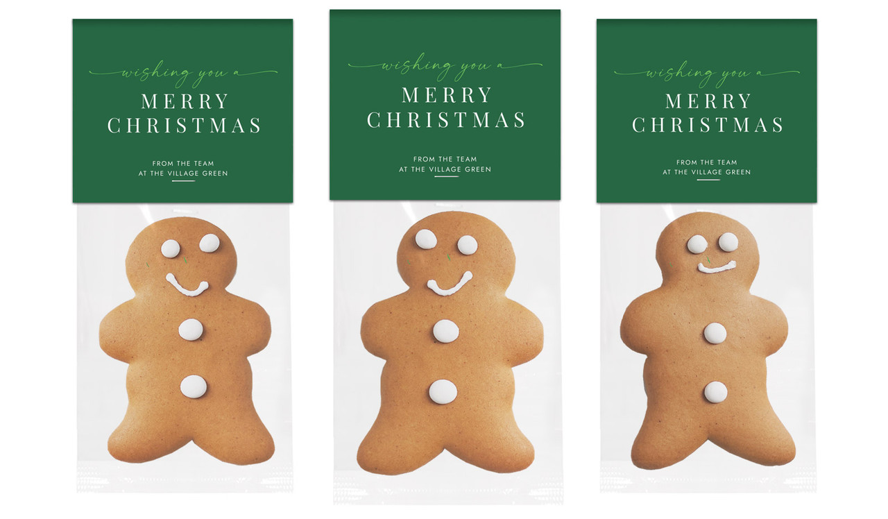 Flowing Green Christmas Gingerbread Man With Custom Topper
