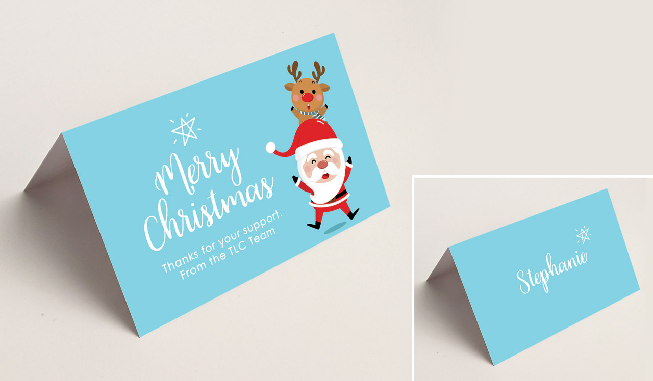 Piggyback Christmas Place Cards With Guest Names