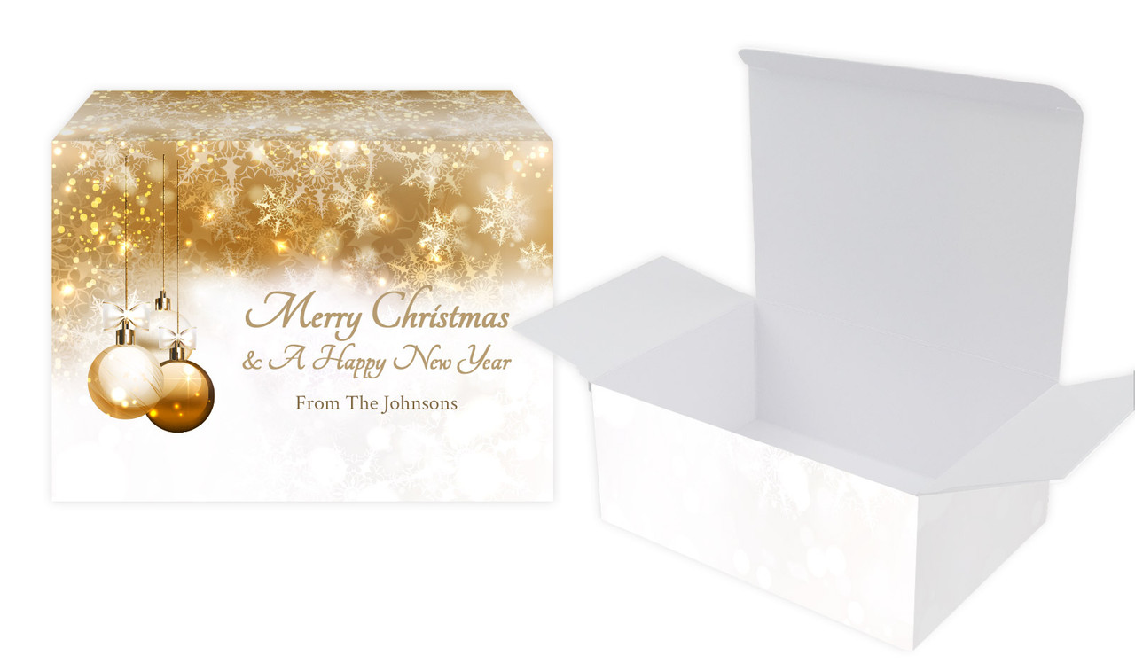 Bronzed Baubles Christmas Personalised Tuck Gift Box